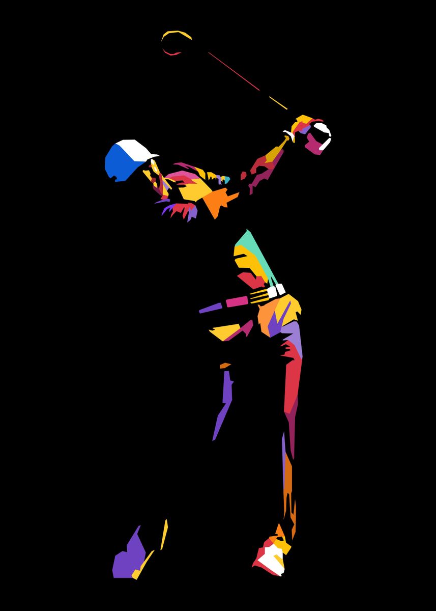 'Golf Swing Pop Art' Poster, picture, metal print, paint by Ro | Displate