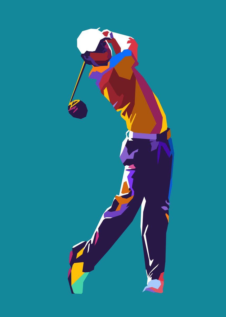 'Golf Swing Illustration' Poster, picture, metal print, paint by Ro ...
