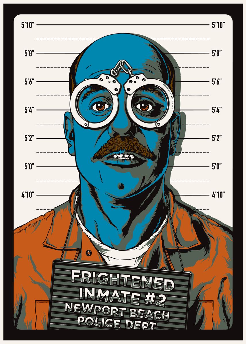 'Frightened Inmate Mugshot' Poster, picture, metal print, paint by Love ...