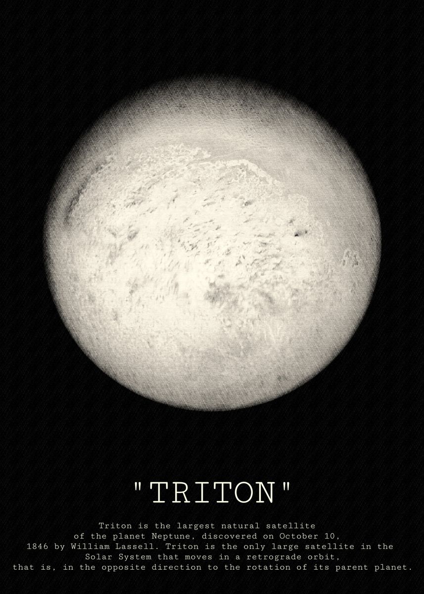 'Triton Moon Illustration' Poster, picture, metal print, paint by ...