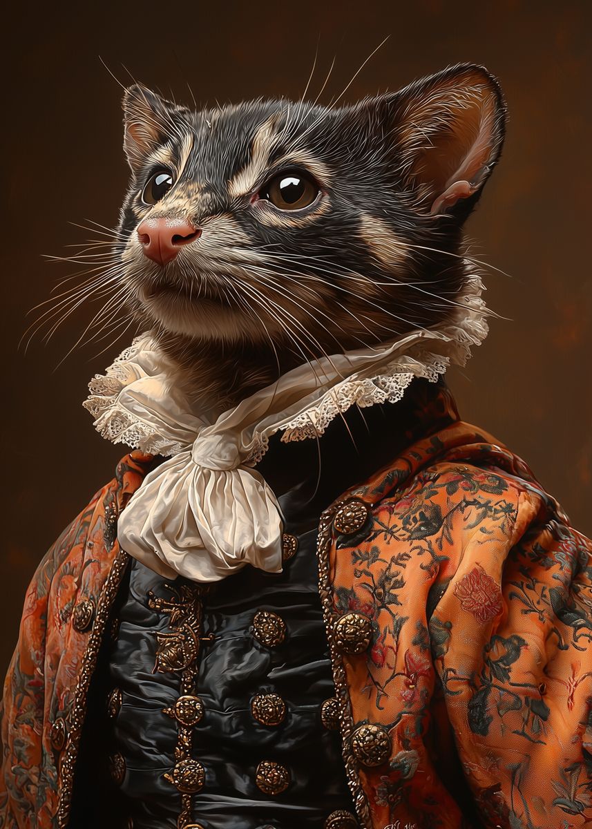 'Regal Marbled Polecat' Poster, picture, metal print, paint by ...