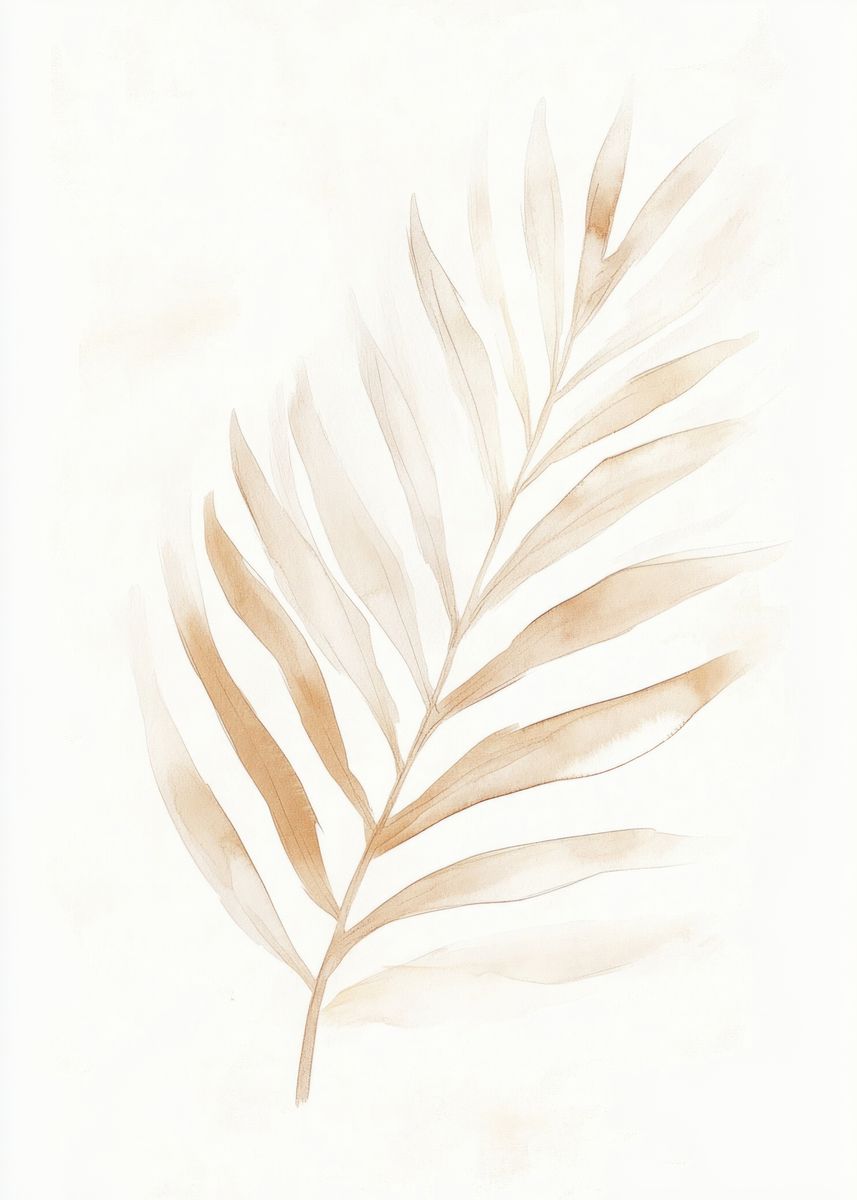 'Watercolor Palm Leaf' Poster, picture, metal print, paint by Jerhus ...