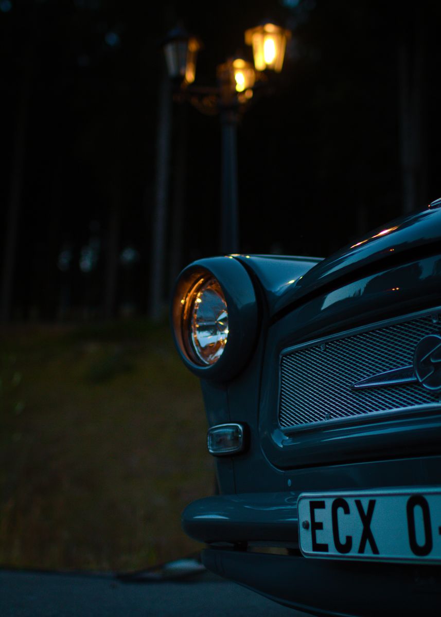 'Trabant Headlight' Poster, picture, metal print, paint by Moe | Displate