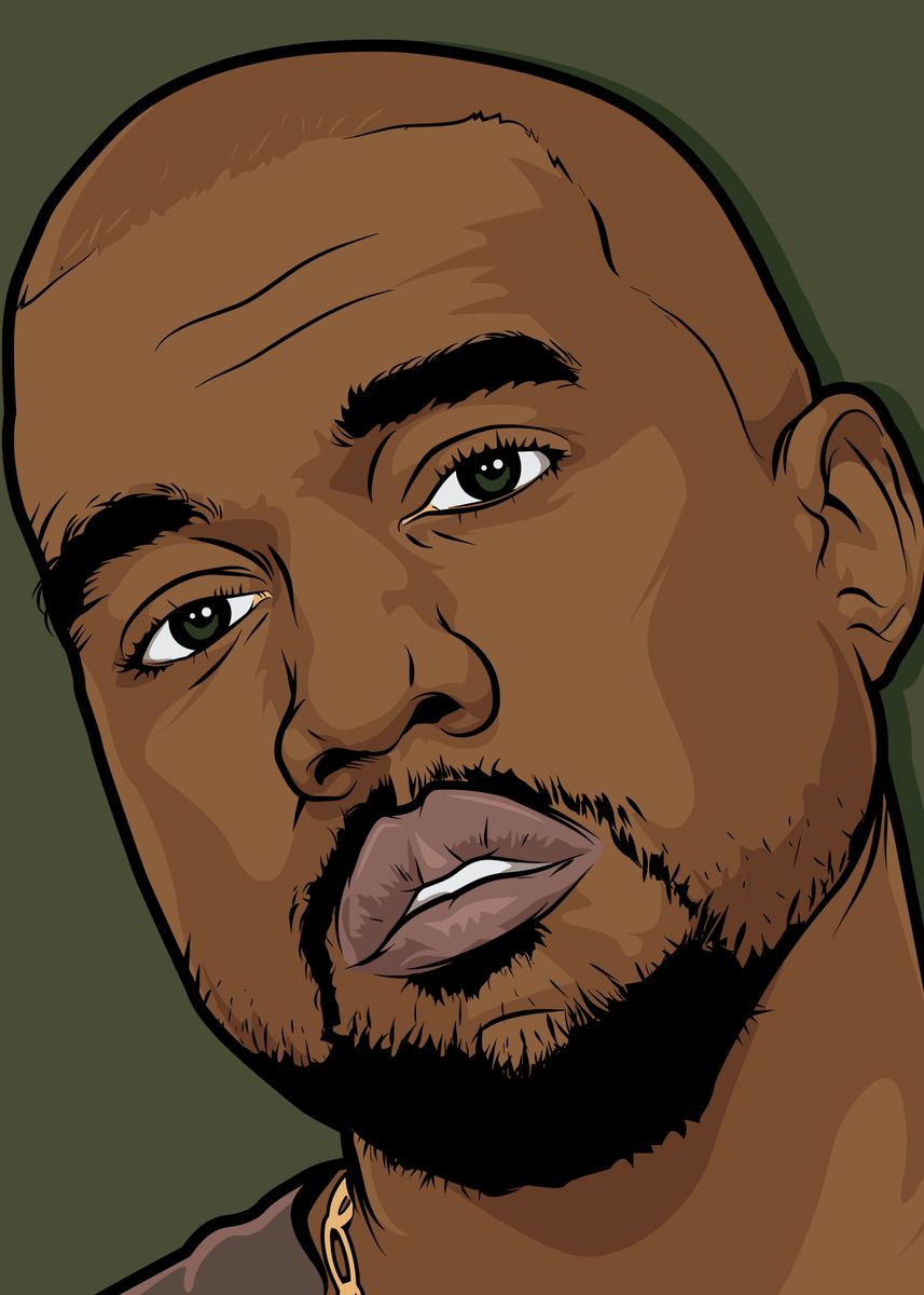 'Kanye West rapper music' Poster, picture, metal print, paint by | Displate