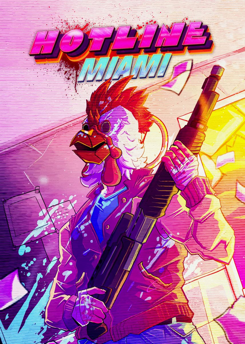 'Hotline Miami Games' Poster, picture, metal print, paint by Erwan ...