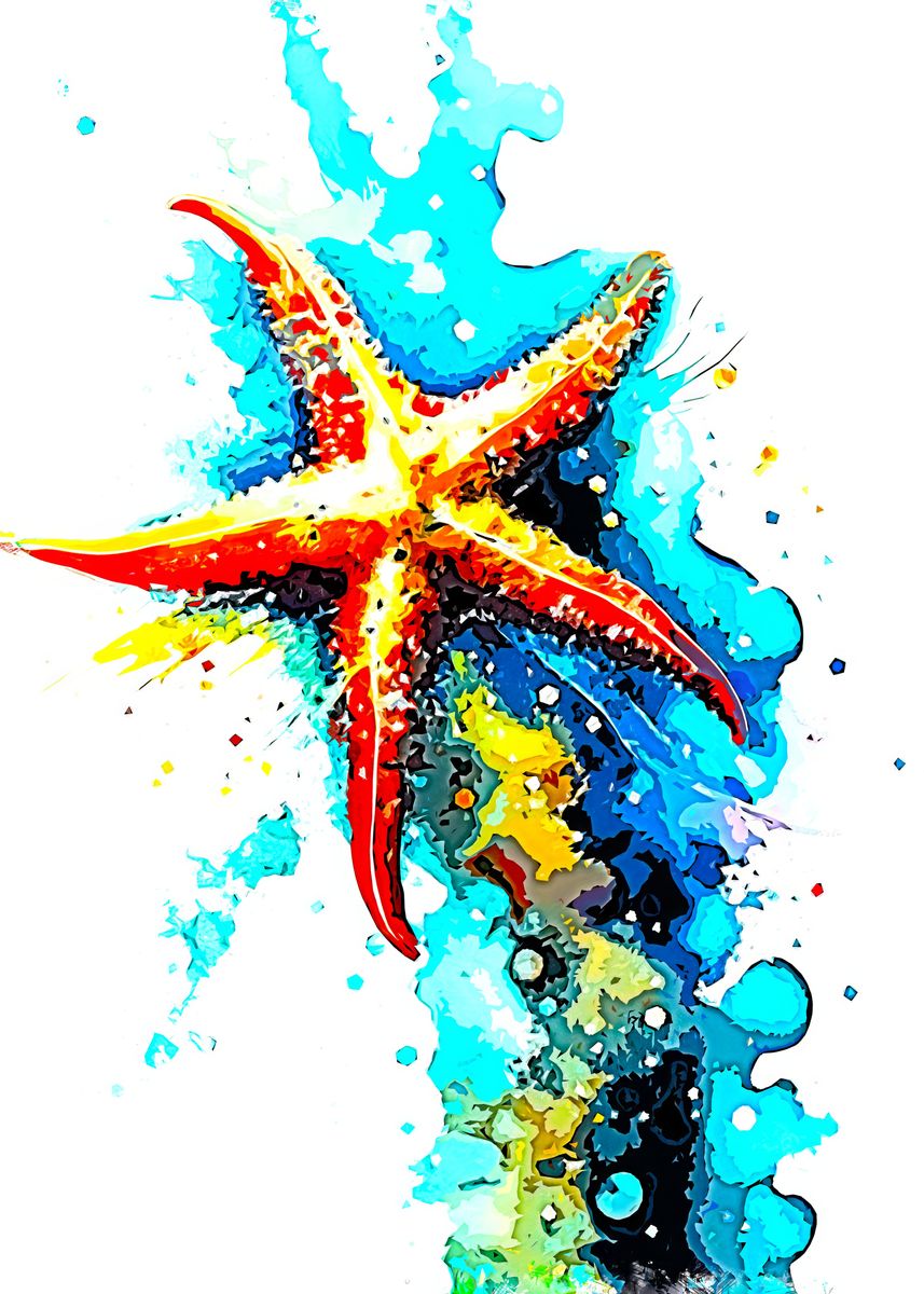 'Starfish' Poster, picture, metal print, paint by Graphics GC | Displate