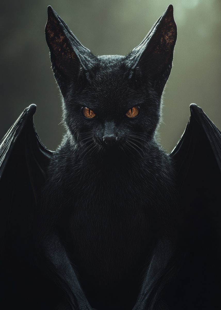 'Majestic Bat in Flight - Nocturnal Predator in the Shadows' Poster ...