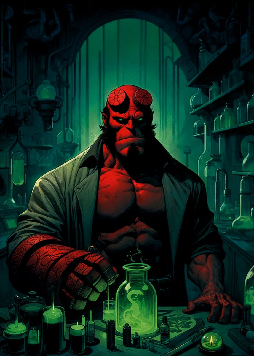 'HellBoy' Poster, picture, metal print, paint by Edgar Johnson | Displate