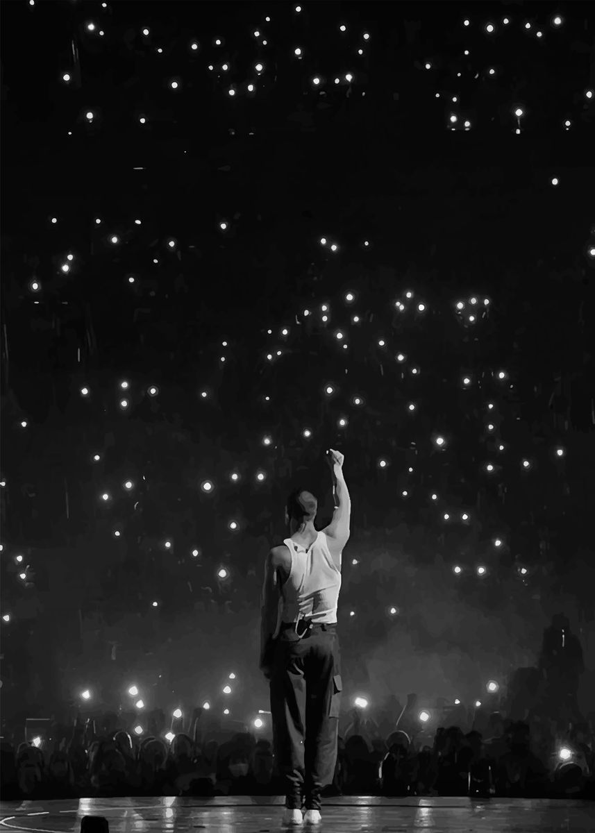 'Chester Benning Silhouette' Poster, picture, metal print, paint by ...