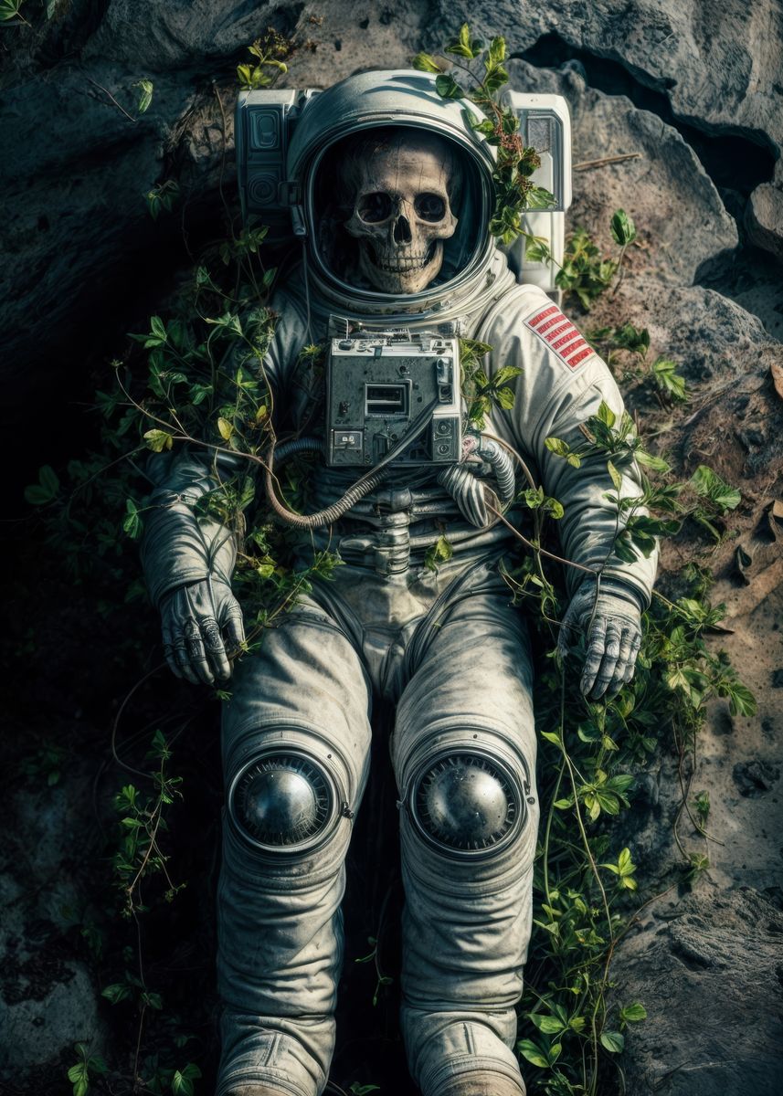 'Astronaut Skeleton' Poster, picture, metal print, paint by ...