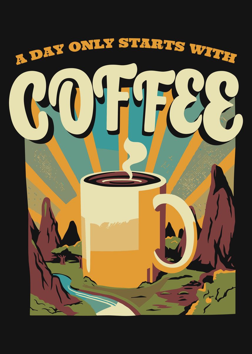 'Coffee Sunrise' Poster, picture, metal print, paint by Pop Color ...