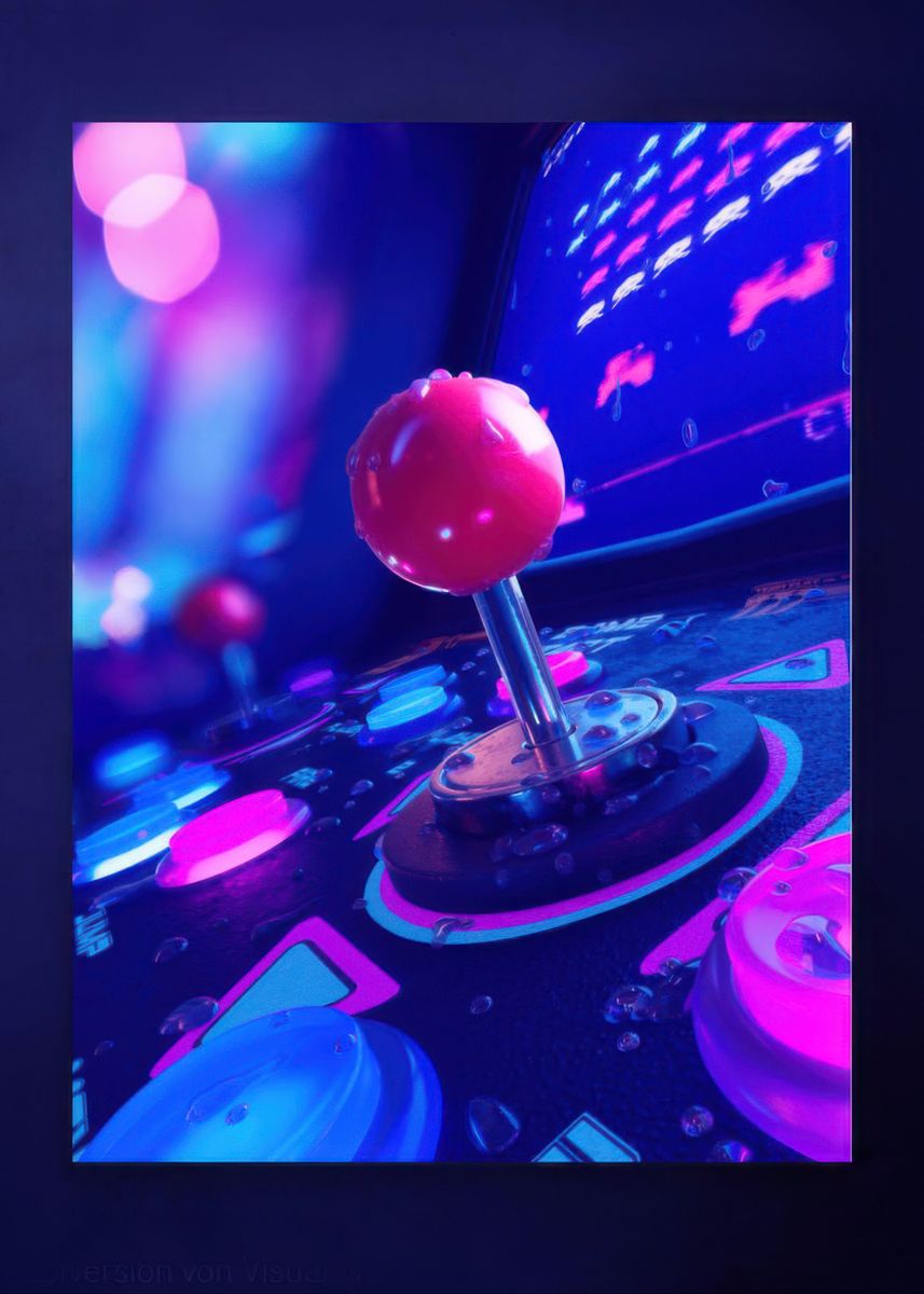 'Retro Arcade Joystick' Poster, picture, metal print, paint by ...