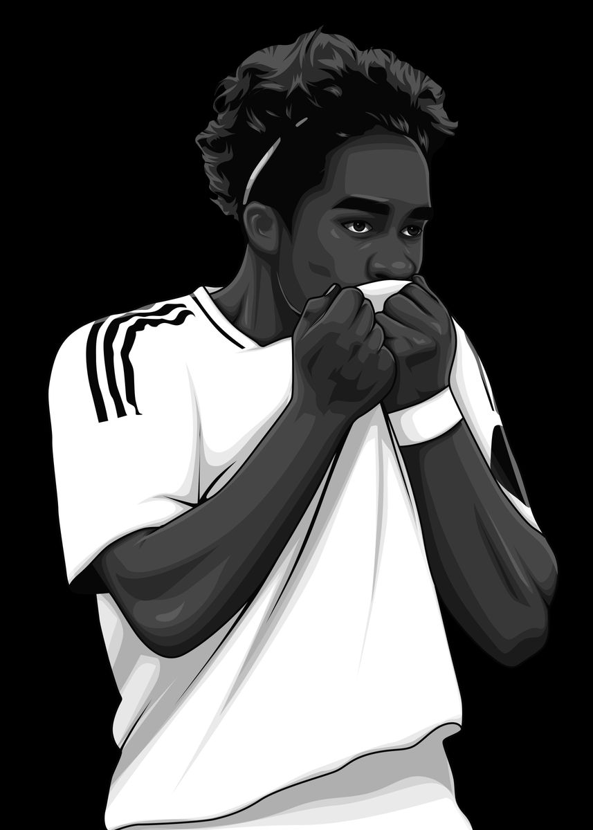 'Endrick Black and White Version' Poster, picture, metal print, paint ...