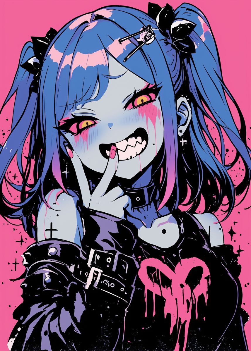 'Gothic Anime Girl' Poster, picture, metal print, paint by Tomorrow ...