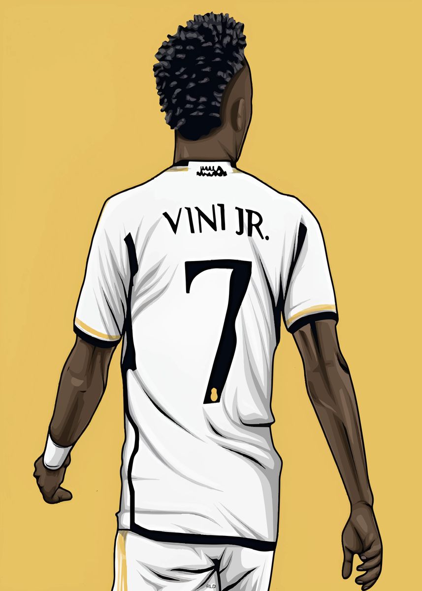'Vini Jr. Soccer Jersey' Poster, picture, metal print, paint by angga ...