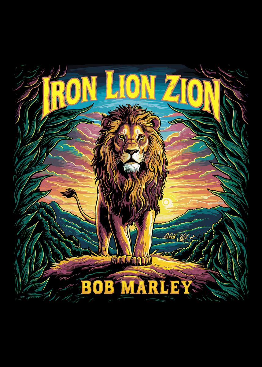 'Iron Lion Zion Bob Marley' Poster, picture, metal print, paint by Deborah Williams | Displate