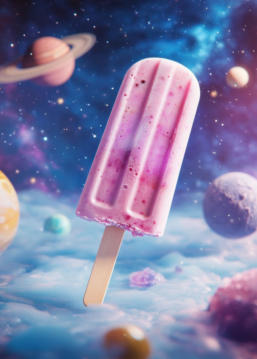 'Popsicle in Space' Poster, picture, metal print, paint by le Petra ...