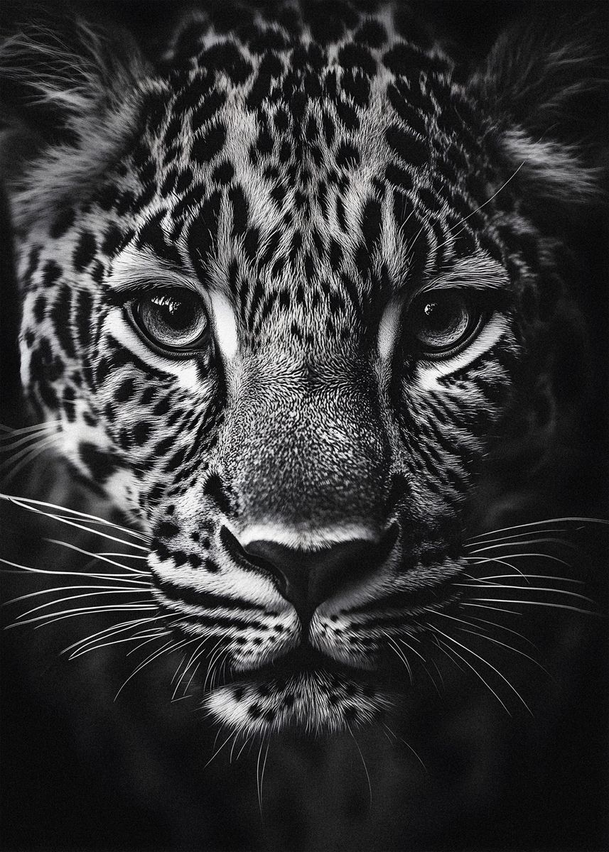 'Leopard Cheetah Close-Up' Poster, picture, metal print, paint by Uber Colektiv | Displate