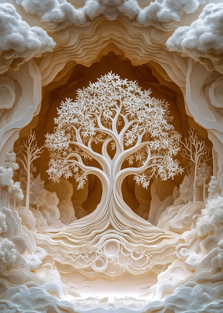 'Papercut Tree Art' Poster, picture, metal print, paint by Chinoune ...