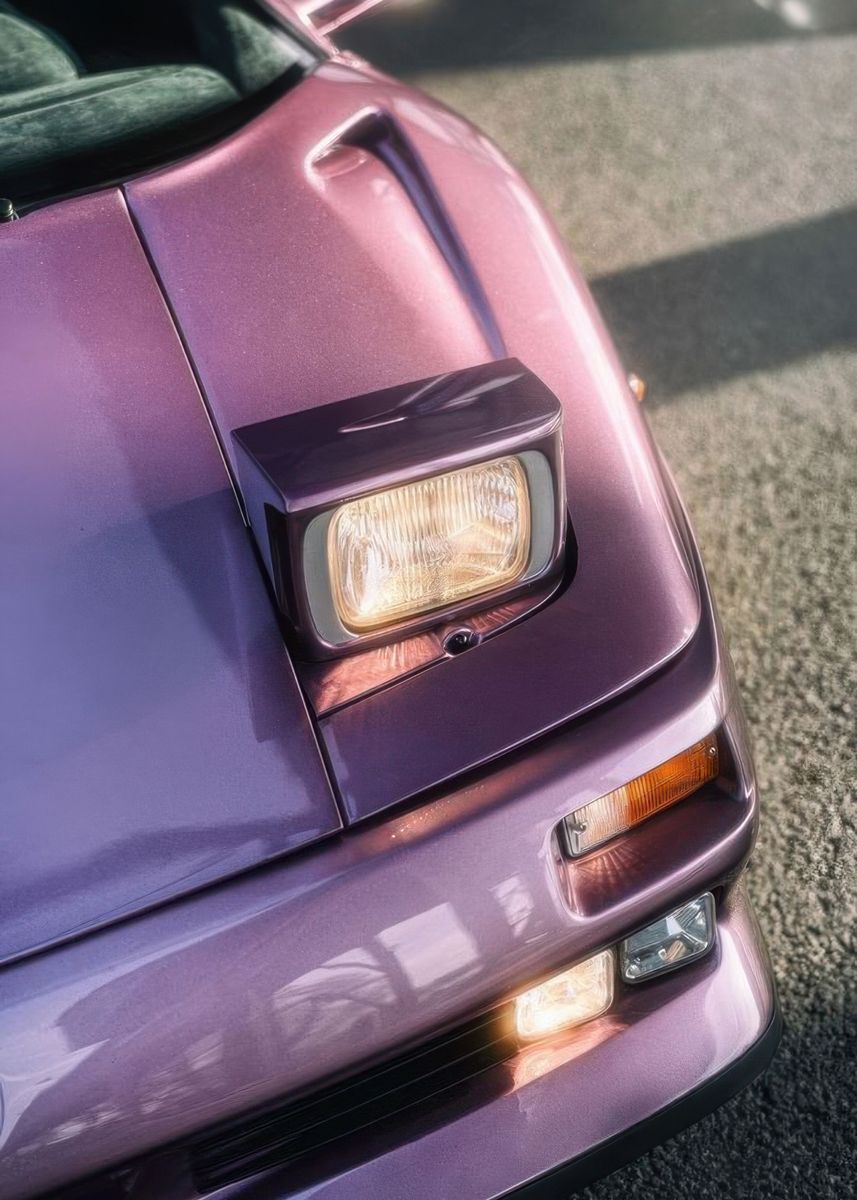 'Purple Car Headlight' Poster, picture, metal print, paint by Venus ...