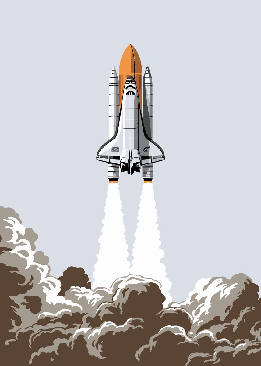 'Space Shuttle Launch' Poster, picture, metal print, paint by Lawisi ...
