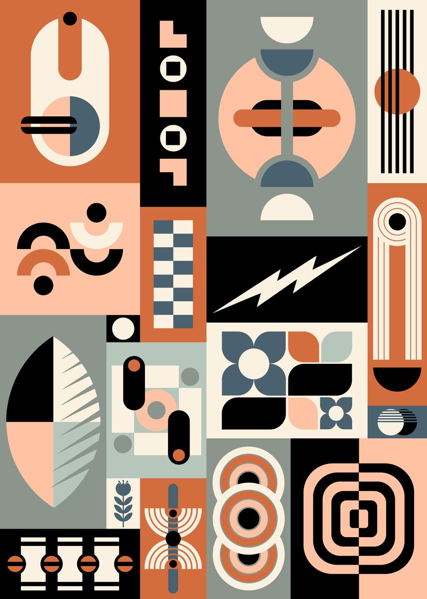 'Abstract Geometric Art' Poster, picture, metal print, paint by ...