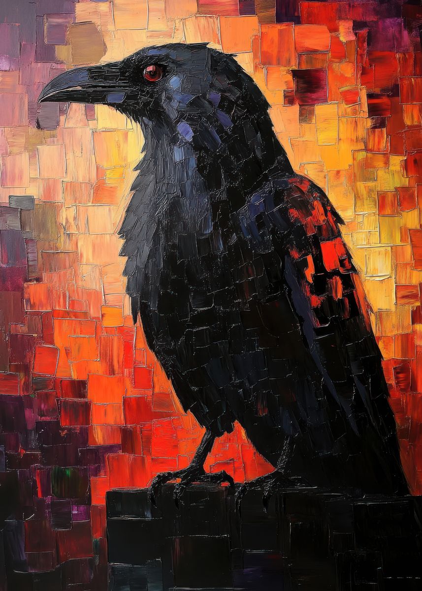 'Raven Oil Painting' Poster, picture, metal print, paint by | Displate