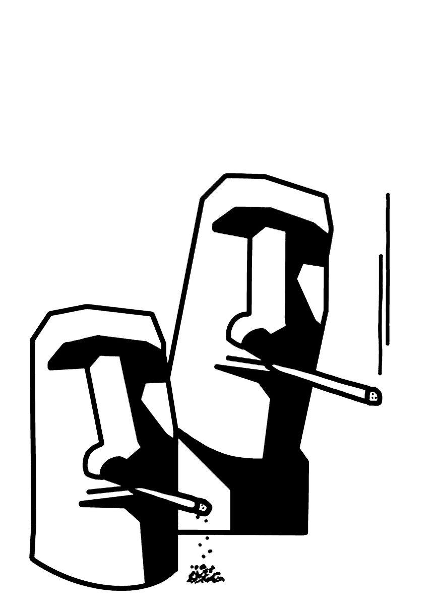'Smoking Figures' Poster, picture, metal print, paint by DNSM | Displate