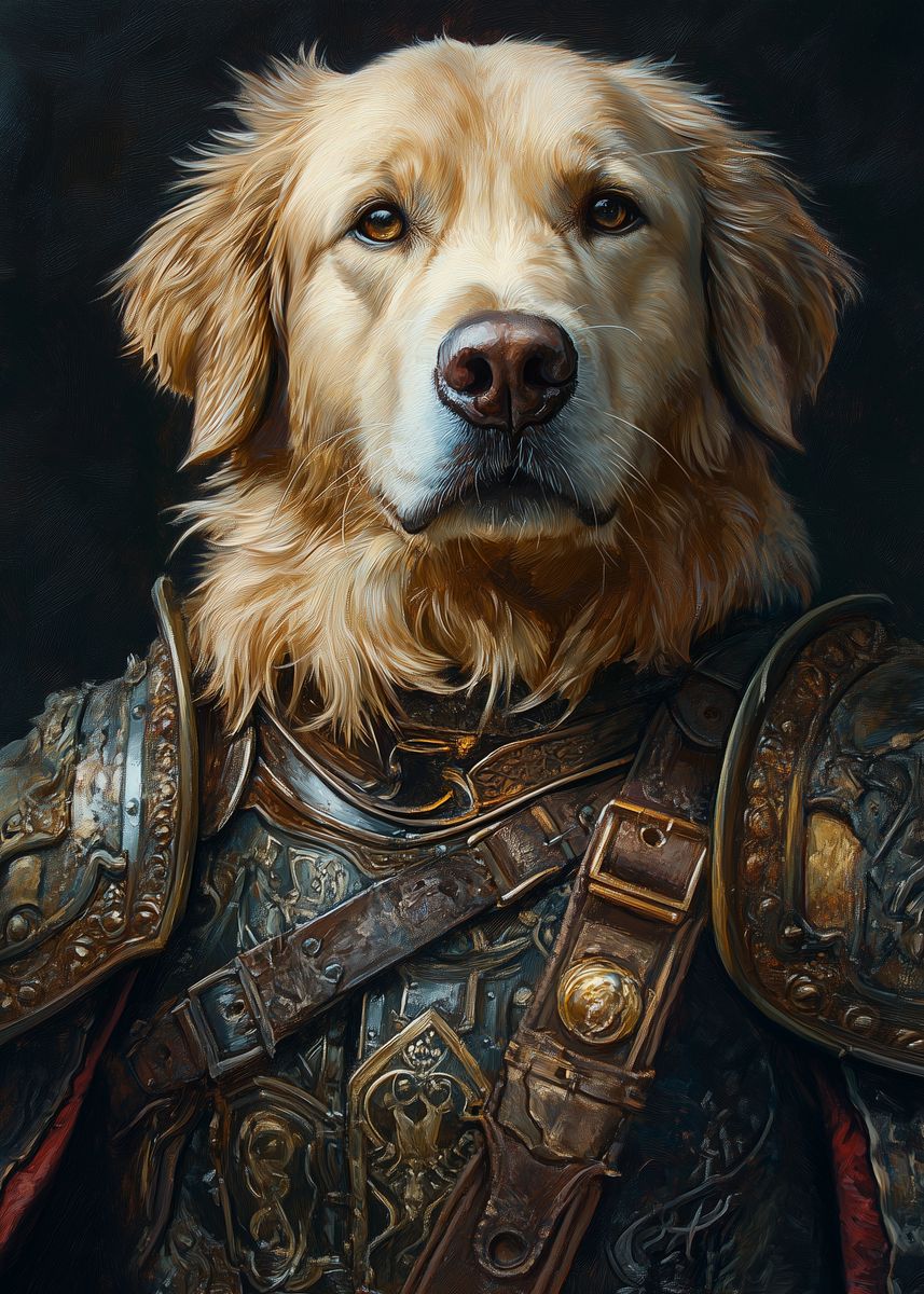 'Golden Retriever Prince' Poster, picture, metal print, paint by Turtle ...