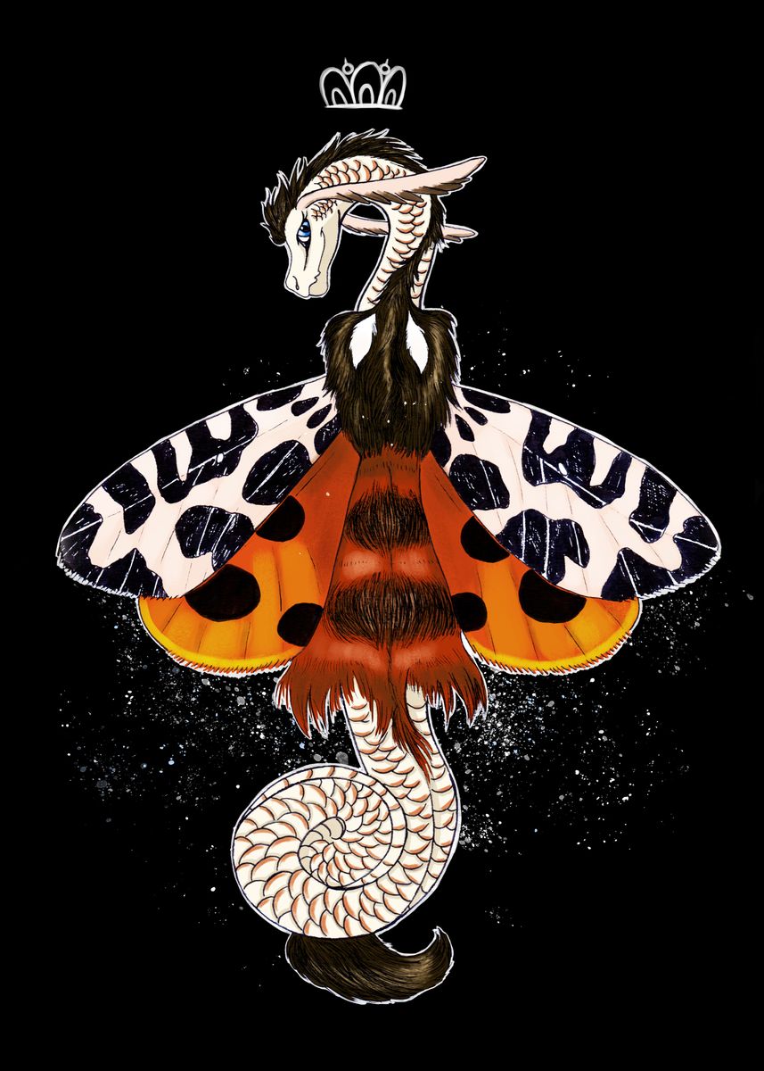 'Moth Dragon with Crown' Poster, picture, metal print, paint by Jaime ...
