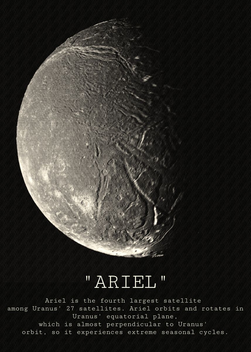 'Ariel Moon of Uranus' Poster, picture, metal print, paint by Brexmore ...