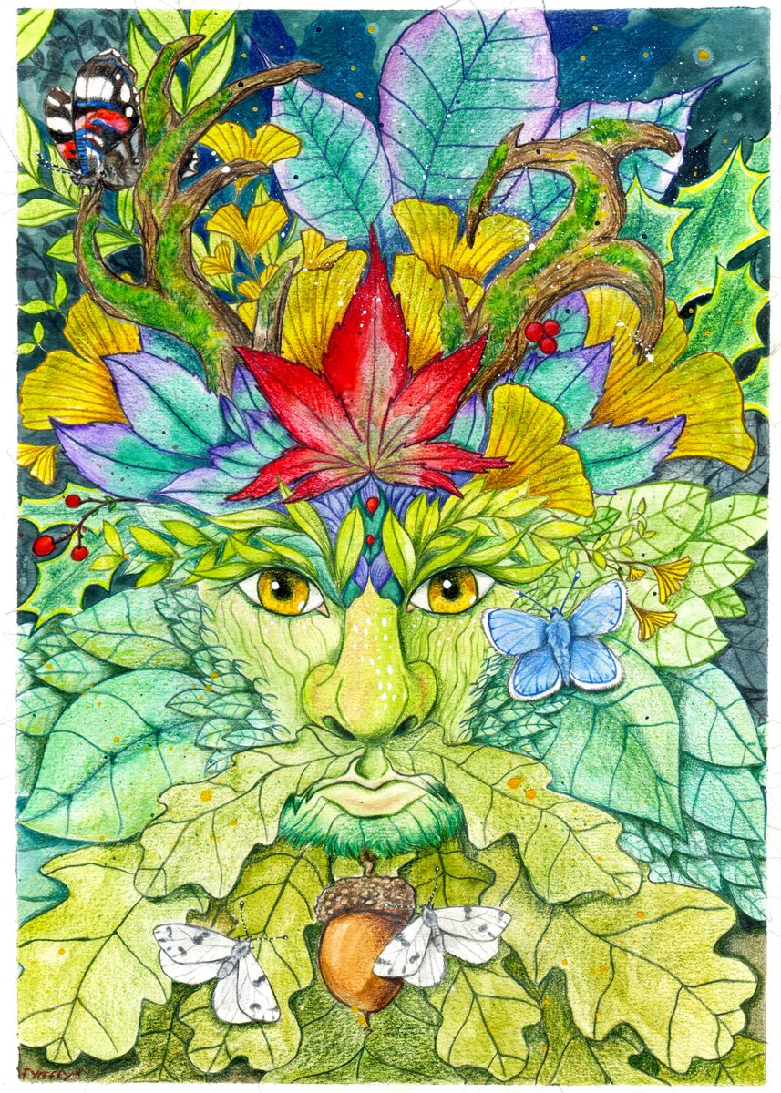 'Green Man Watercolor Art' Poster, picture, metal print, paint by Jaime ...