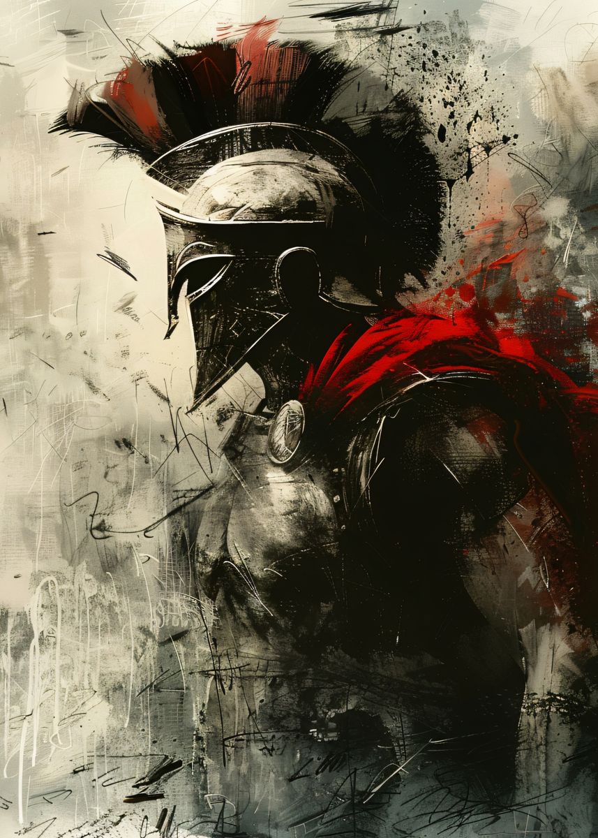 'Spartan Warrior Painting' Poster, picture, metal print, paint by ...