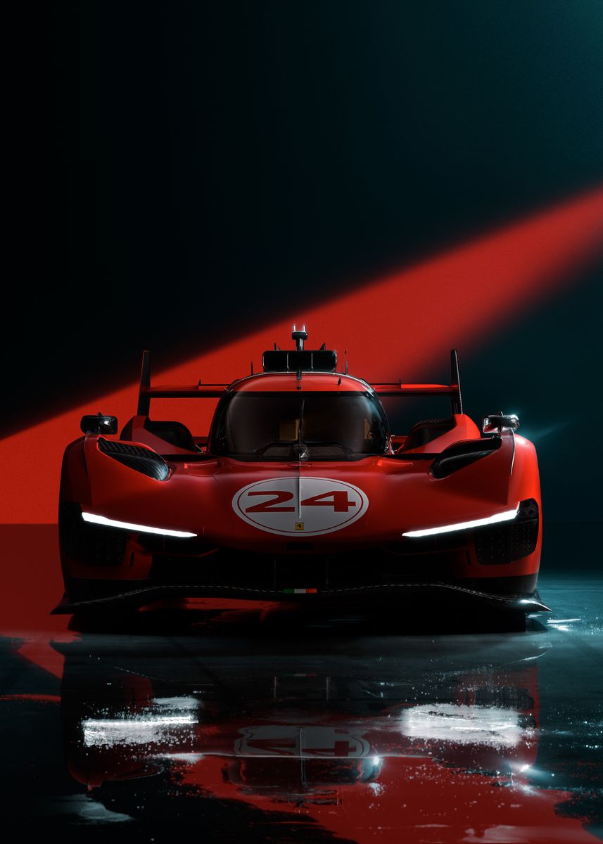 'Ferrari 499P' Poster, picture, metal print, paint by Magadire | Displate