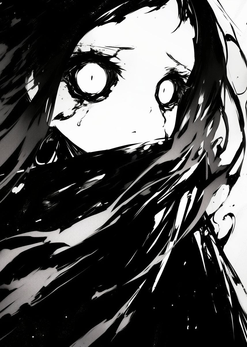 'Anime Girl in Distress' Poster, picture, metal print, paint by Sumi ...