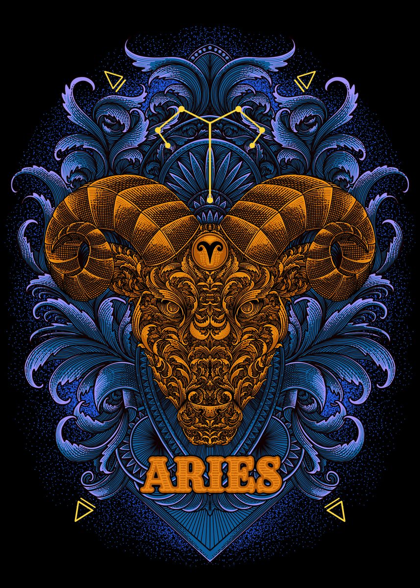 'Aries Zodiac Sign Art' Poster, picture, metal print, paint by ROBO ...