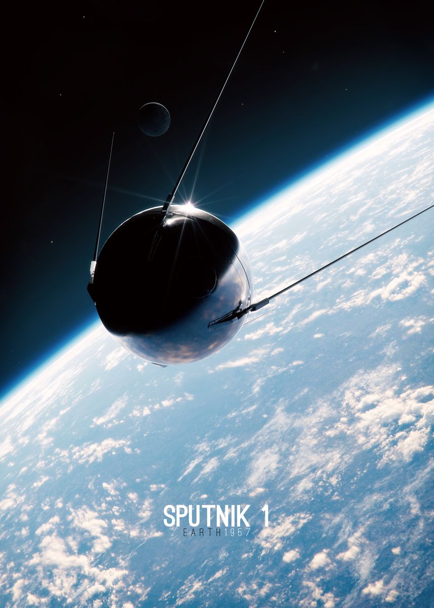 'Sputnik 1 - Earth 1957' Poster, picture, metal print, paint by Tobias ...