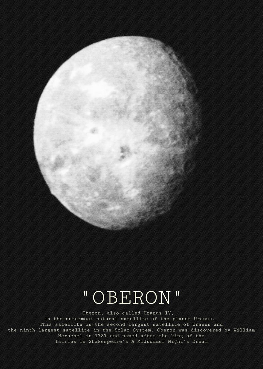 'Oberon: Uranus' Moon' Poster, picture, metal print, paint by Brexmore ...