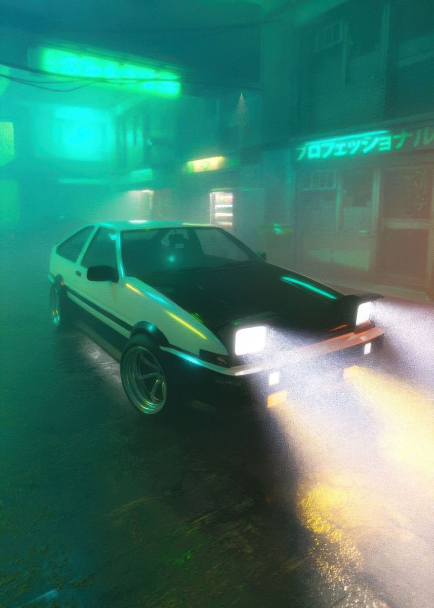 'Sports car Night Drive' Poster, picture, metal print, paint by Venus ...