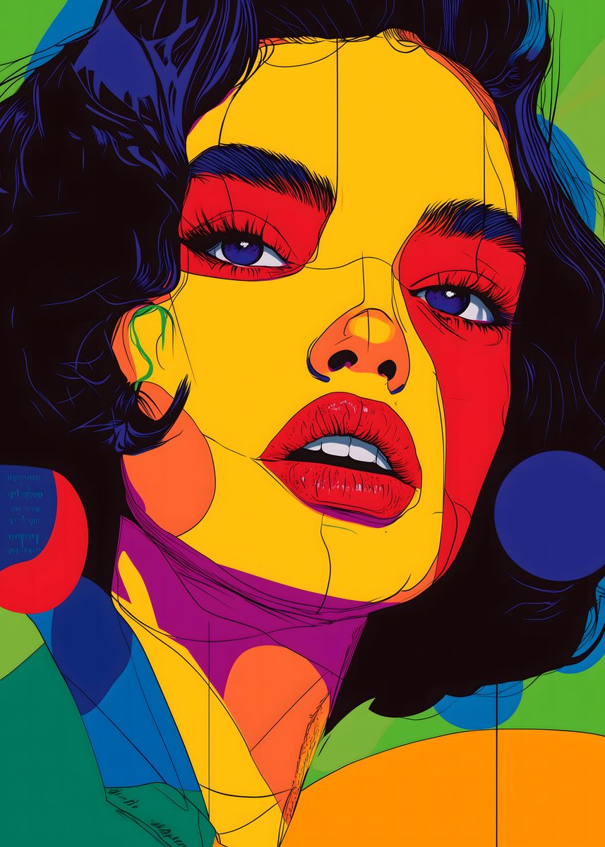 'Bold Pop Art Portrait' Poster, picture, metal print, paint by Drews ...