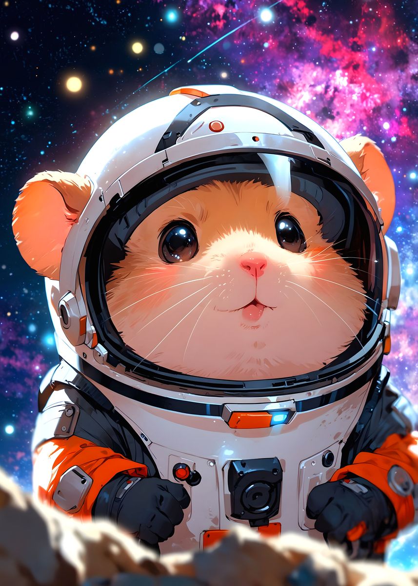 'Hamster Astronaut' Poster, picture, metal print, paint by StoicMindset ...