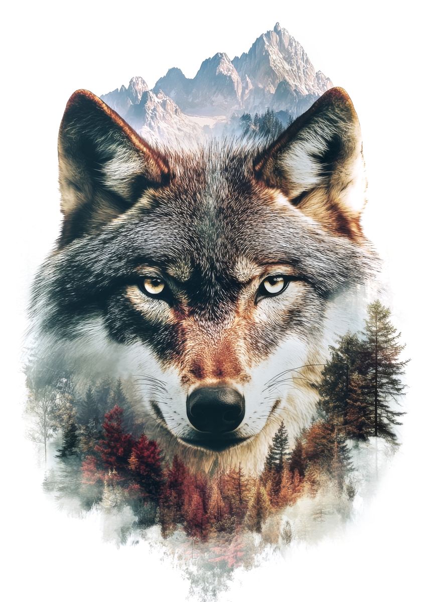 'Wolf in the Mountains' Poster, picture, metal print, paint by Byrdyak ...