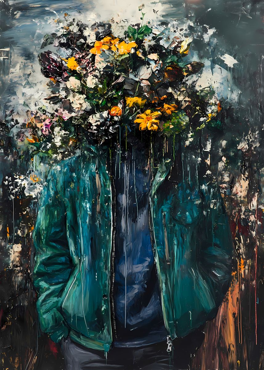 'Floral Portrait Mental Depression Flower' Poster, picture, metal print ...