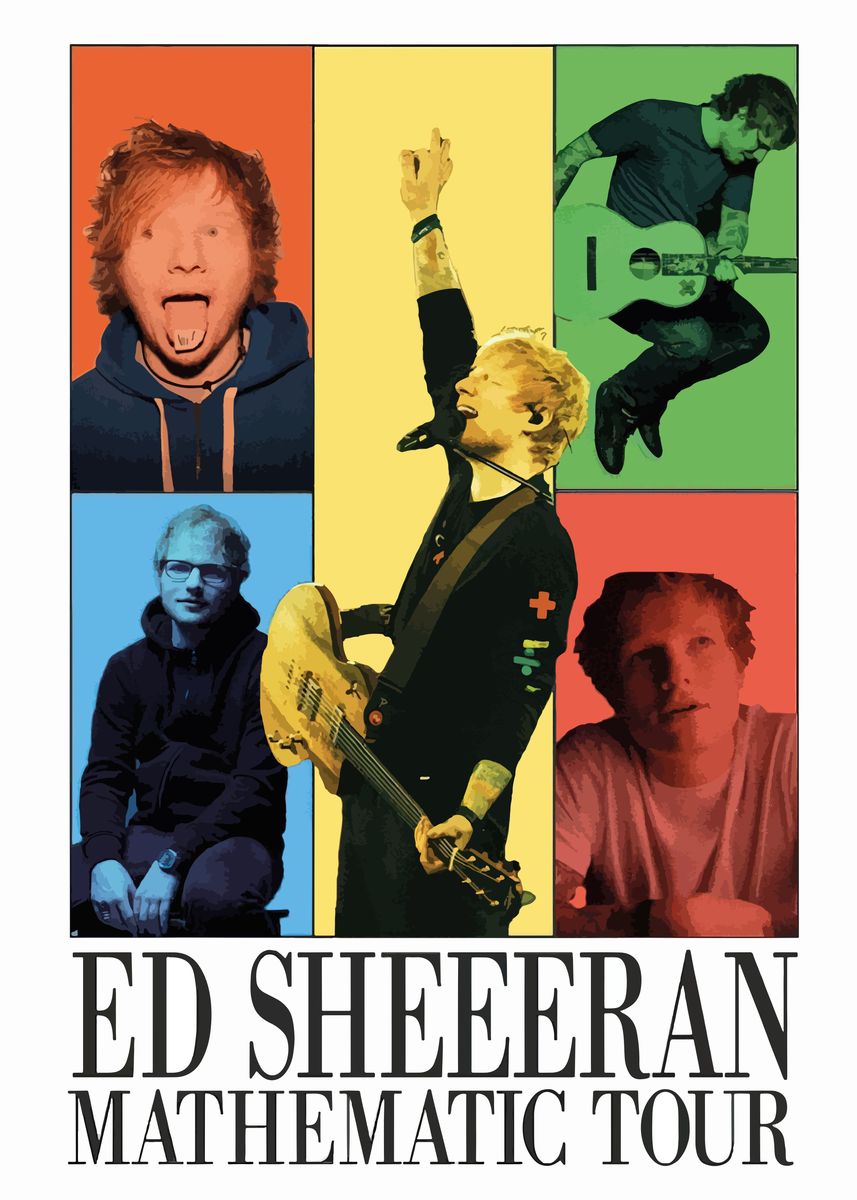 'Ed Sheeran Mathematic Tour Poster' Poster, picture, metal print, paint ...