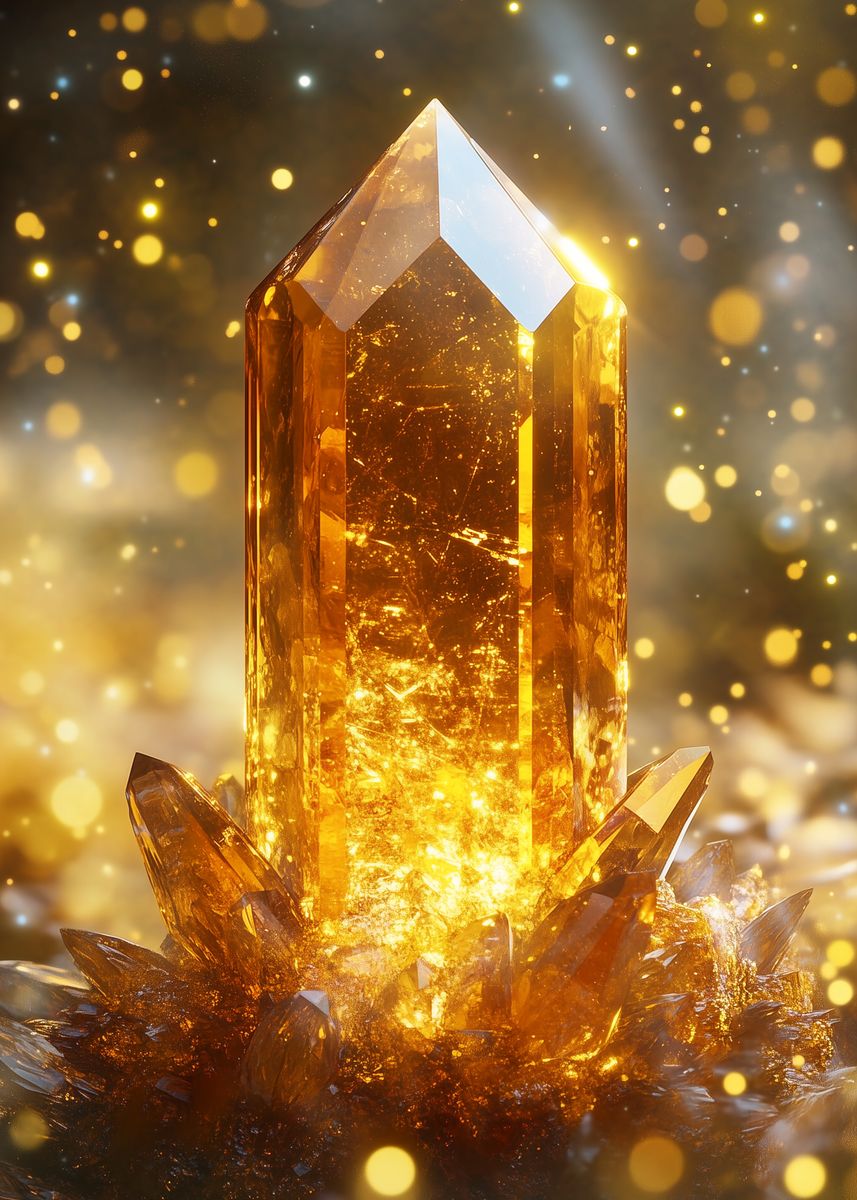 'Citrine Golden Crystal' Poster, picture, metal print, paint by Vfx ...