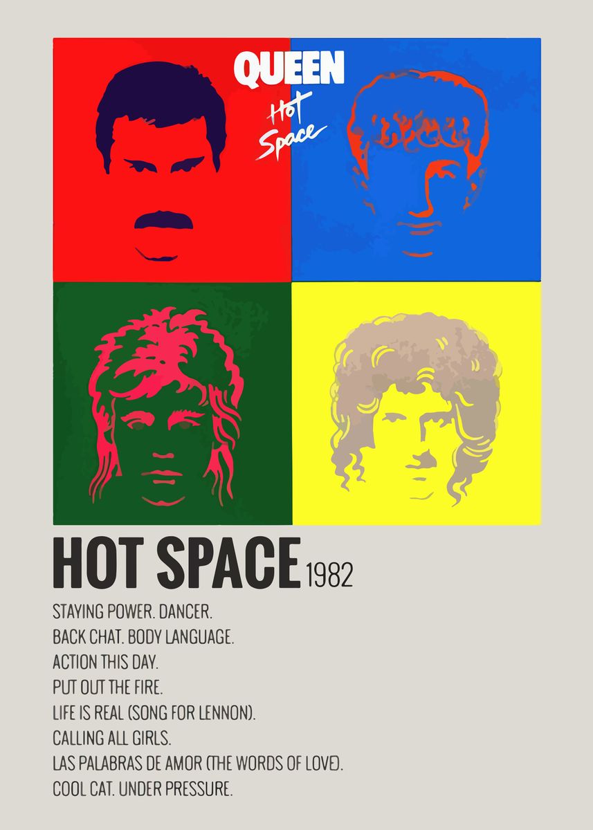 'Queen Hot Space Album Cover' Poster, picture, metal print, paint by ...