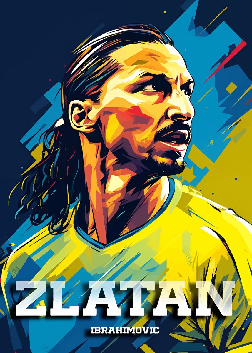 'Zlatan Ibrahimovic Portrait' Poster, picture, metal print, paint by ...