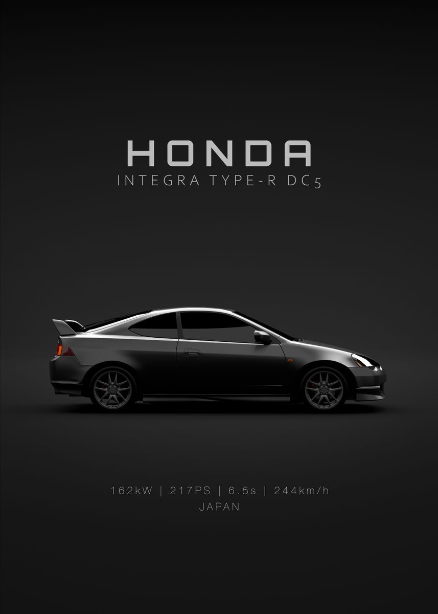 'Honda Integra Type-R DC5 - Specs' Poster, picture, metal print, paint ...