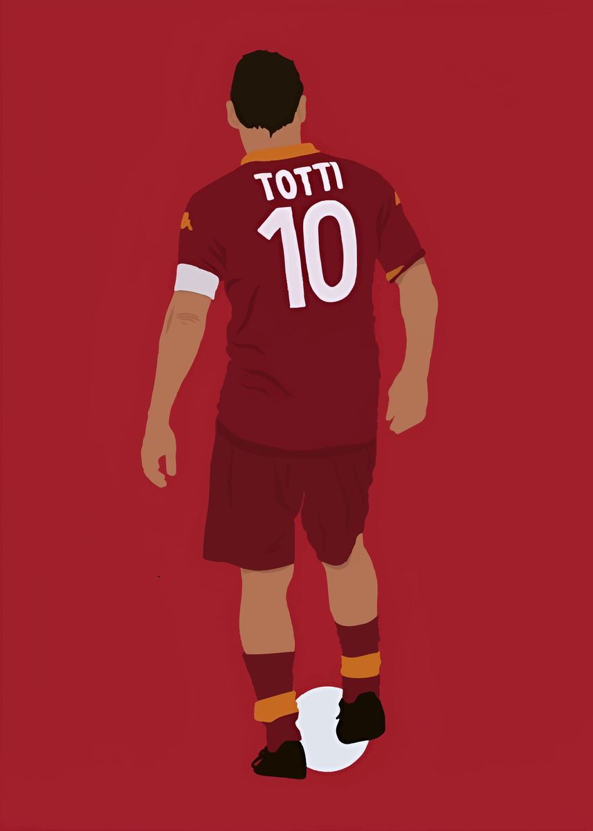 'Totti Football Illustration' Poster, picture, metal print, paint by ...