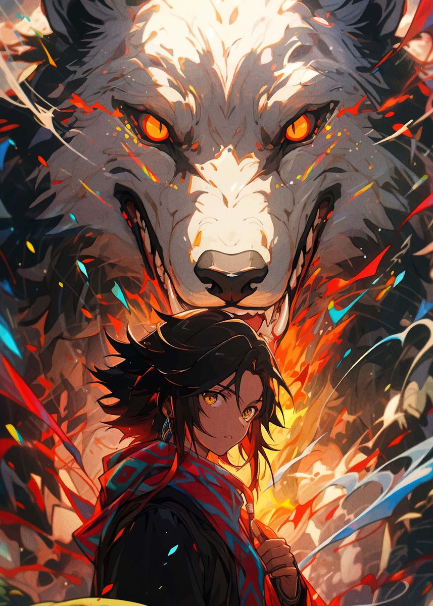 'Wolf Spirit Anime Art' Poster, picture, metal print, paint by Hurley ...